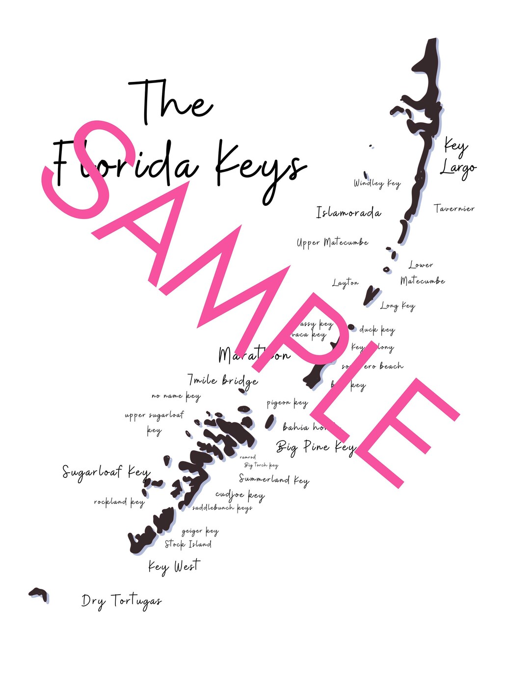 Florida Keys Map SVG File Instant Download for DIY Crafts - Etsy