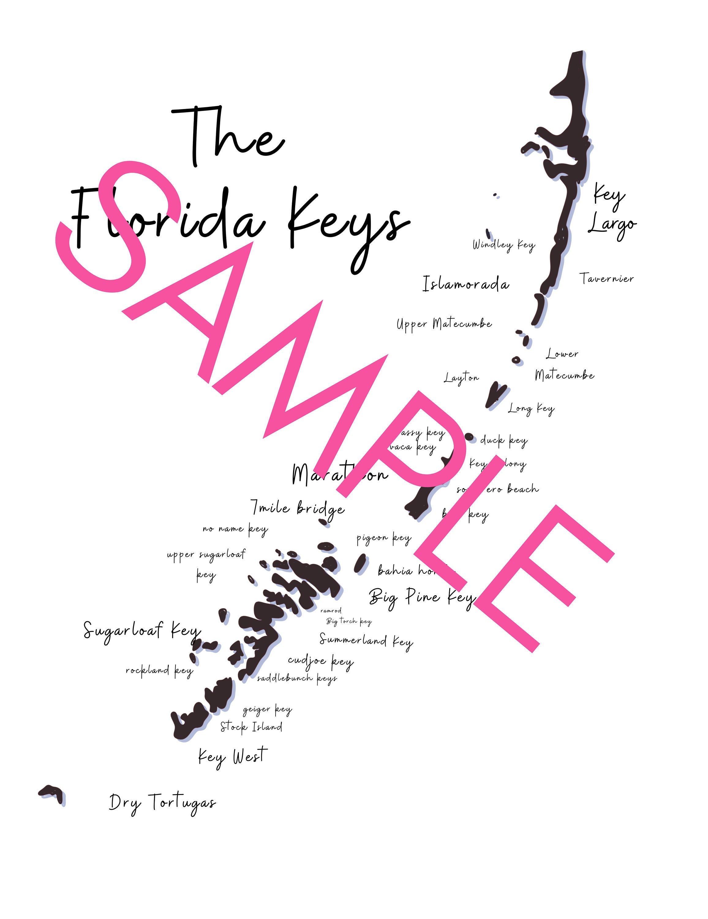Florida Keys Map SVG File Instant Download for DIY Crafts - Etsy Australia