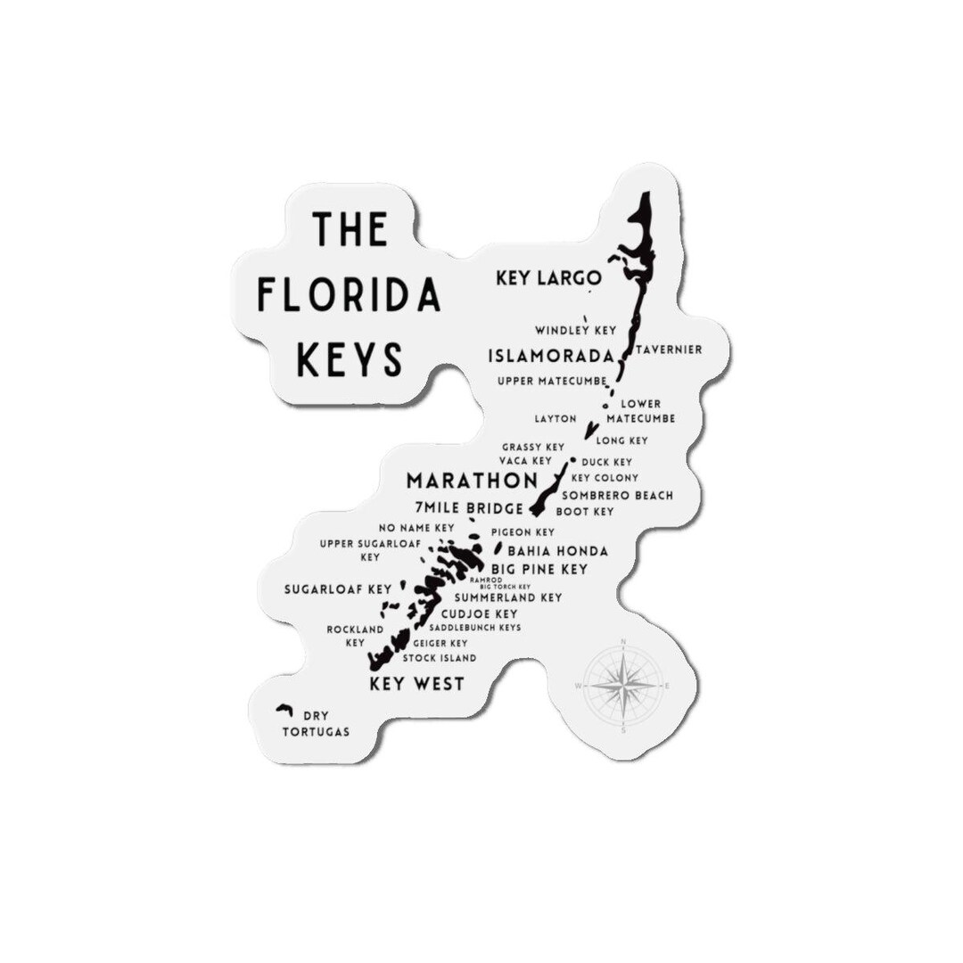 Florida Keys Map Magnets - Etsy