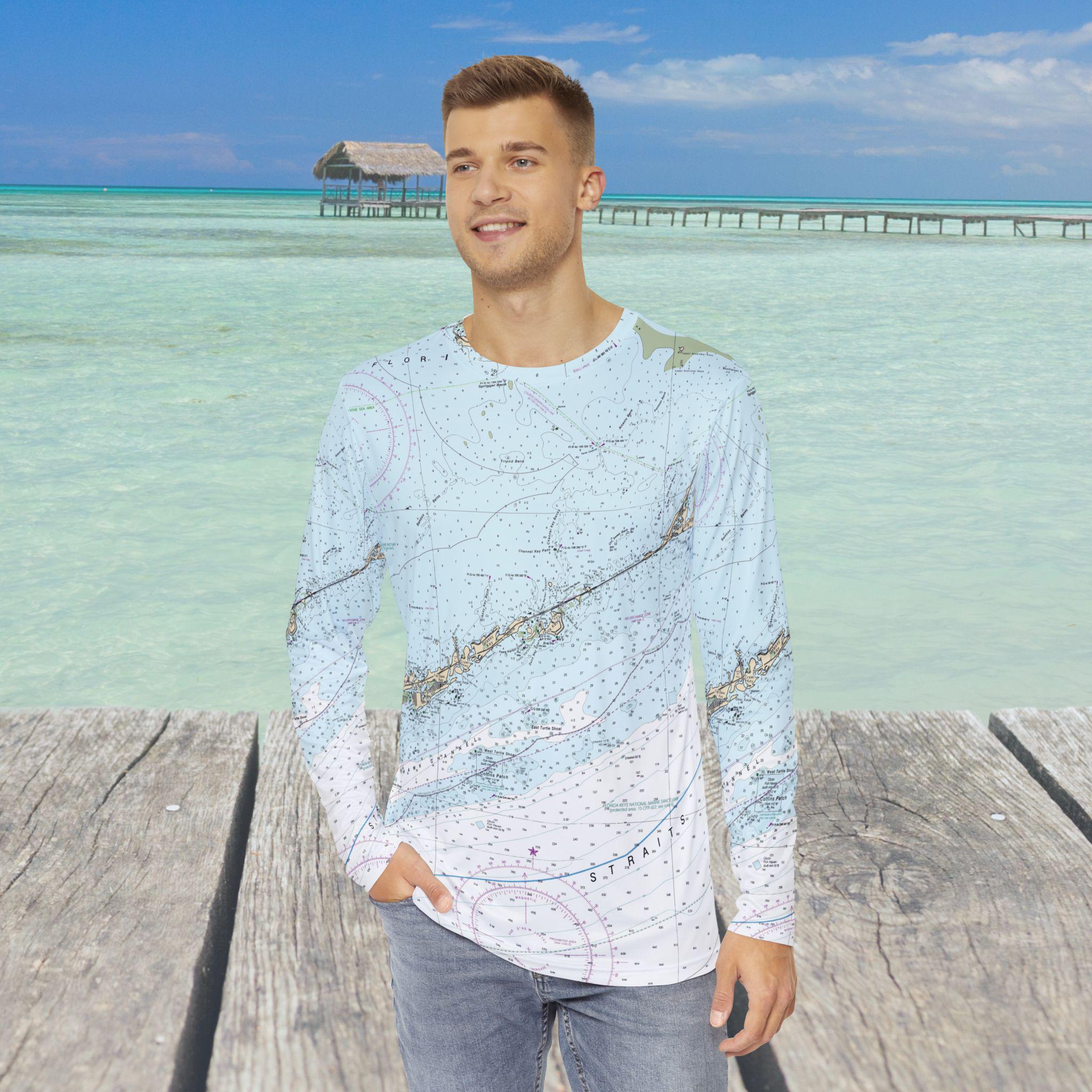 Florida Keys Nautical Map - Long Sleeve Shirt (AOP) - Etsy