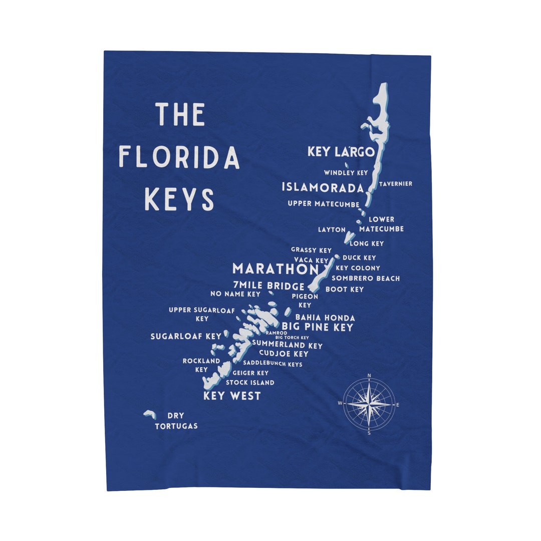 Florida Keys Map Blanket: Plush Nautical Home Decor - Etsy