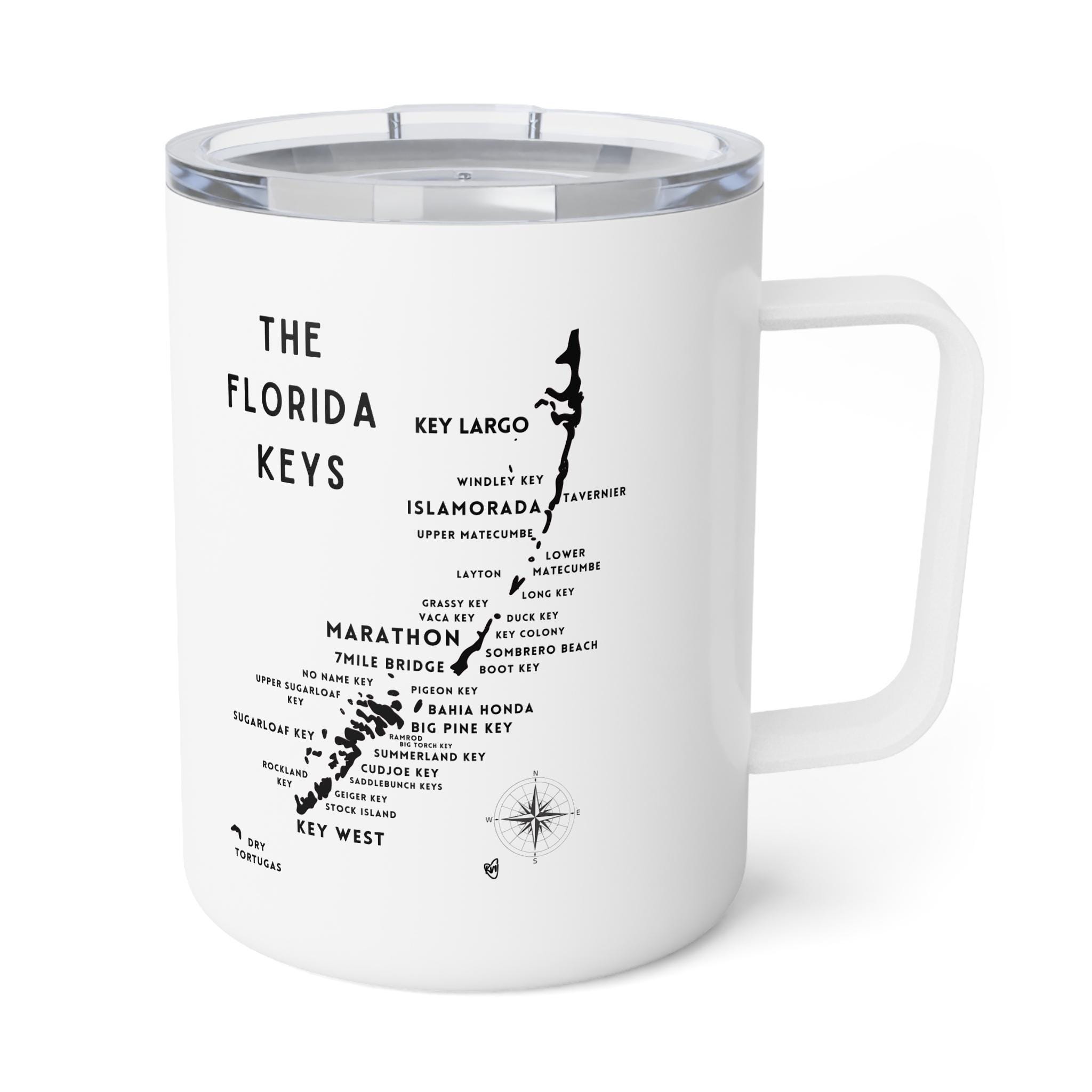 Florida Keys Map, Insulated Coffee Mug, 10oz, Stocking Stuffer - Etsy