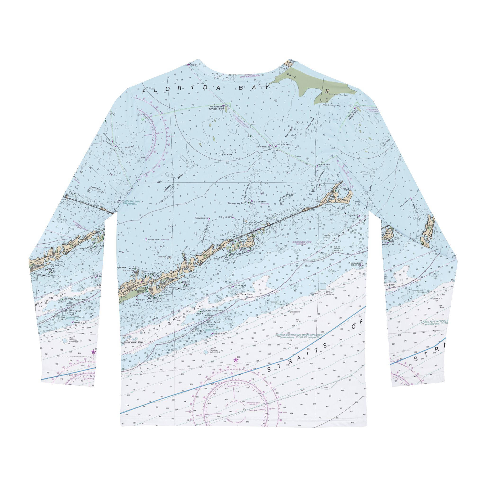 Florida Keys Nautical Map - Long Sleeve Shirt (AOP) - Etsy