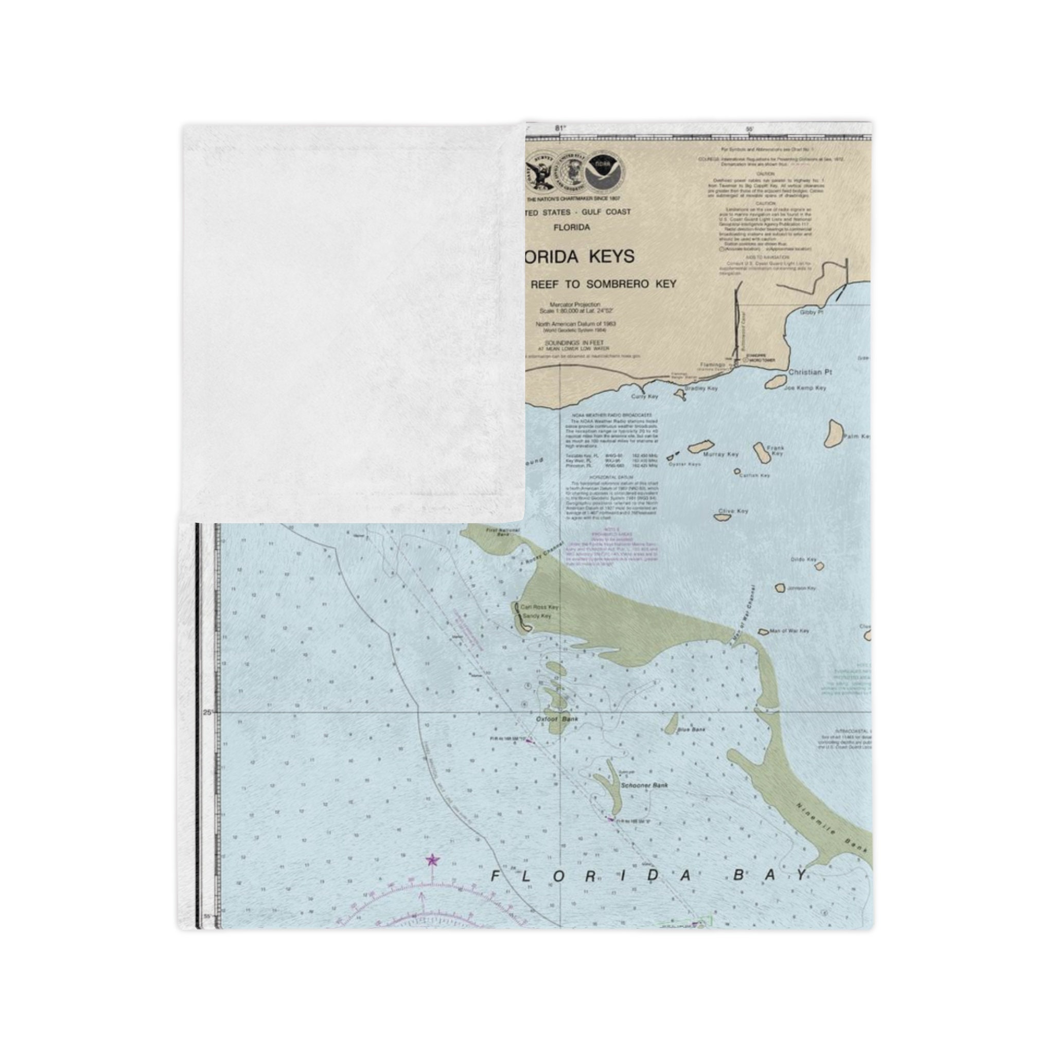 Florida Keys Coastal Map Plush Blanket - - Soft Cozy Gift - Etsy