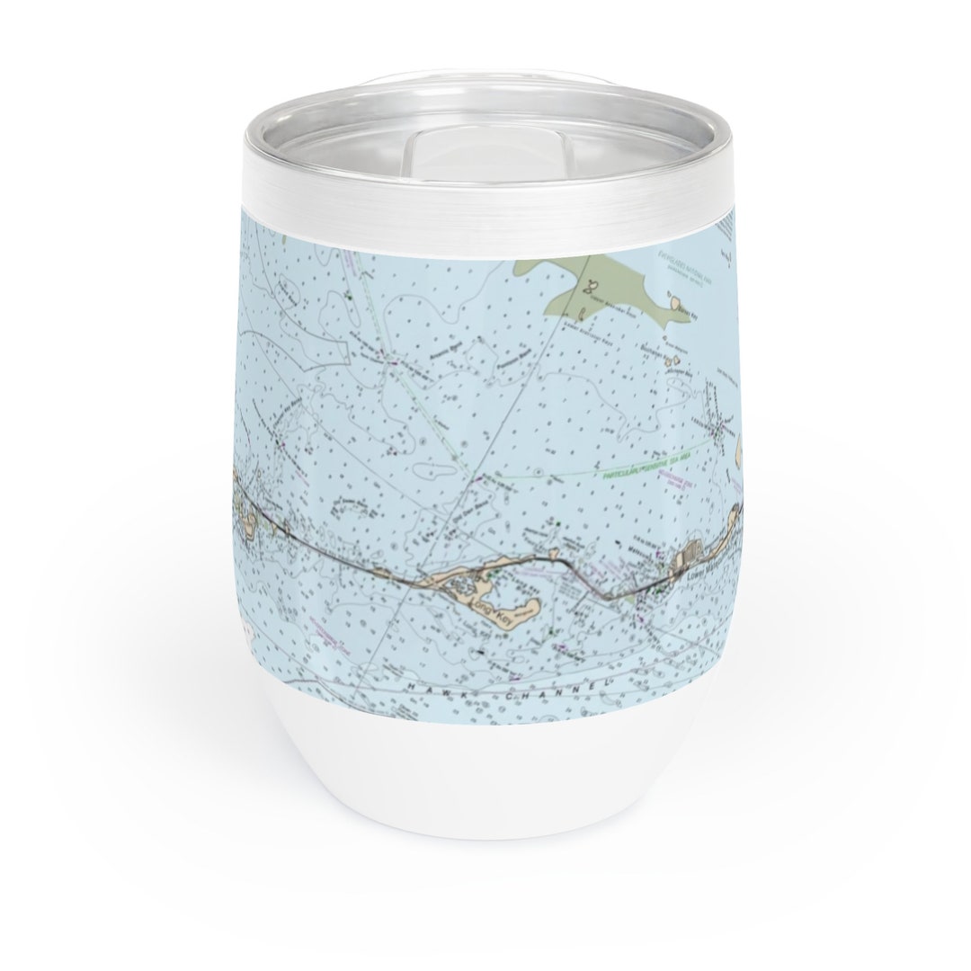 Nautical Map Florida Keys Chill Wine Tumbler - Etsy