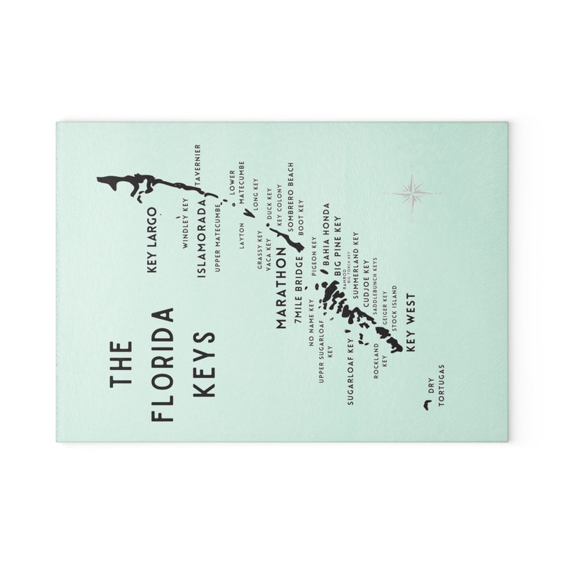 Florida Keys Cutting Board, Florida Keys Map - Cutting Board - Marathon ...