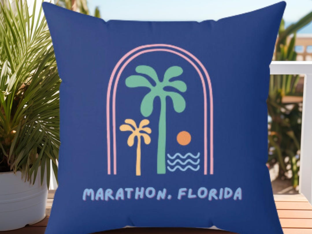 Florida Keys Boho Pillow | Coastal Decor | Square Throw Pillow - Etsy