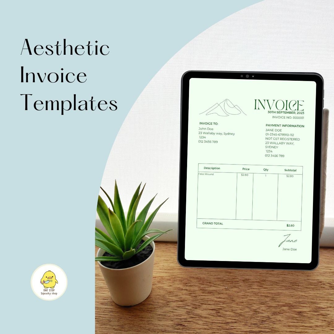Aesthetic Invoice Templates - Etsy