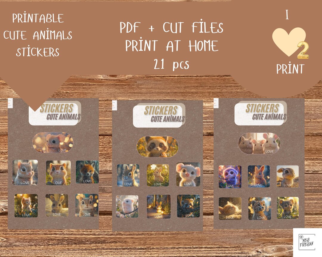 Printable Stickers, Cute Animals ,planner Stickers, Printable Stickers ...