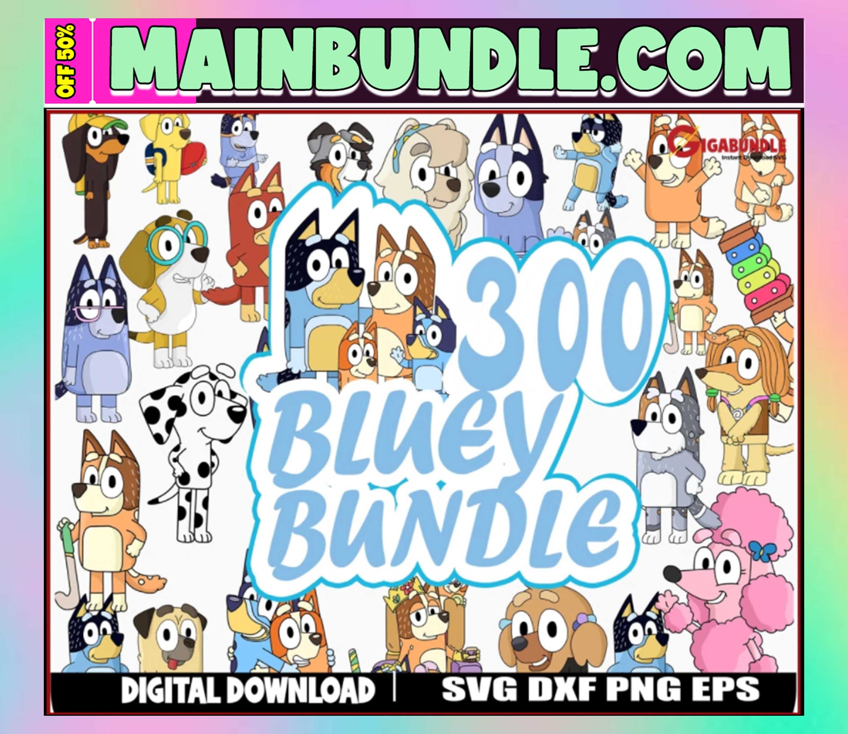 300 Dateien Bluey SVG Bundle Bluey Cut Dateien für Cricut - Etsy.de