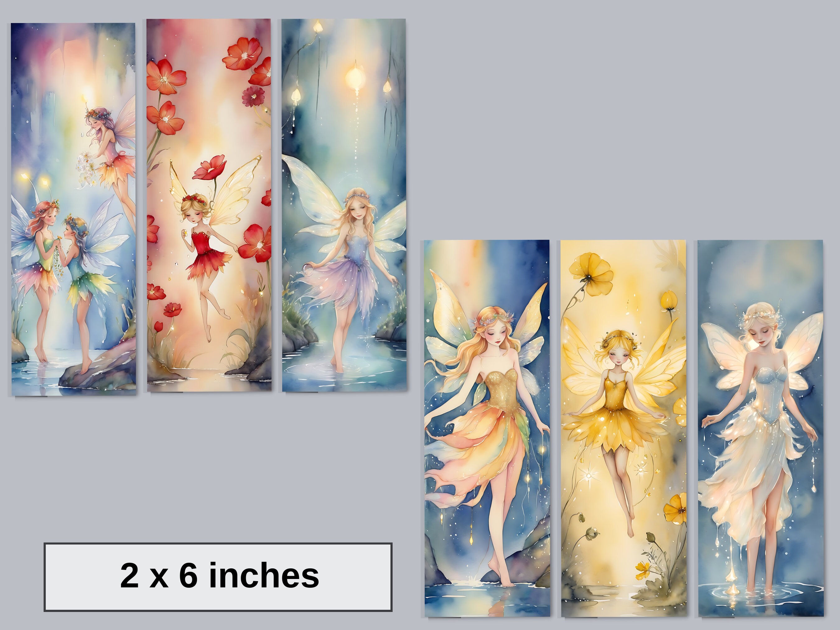 Fairy Bookmark Bundle Printable Files. Instant Download Digital PN File ...