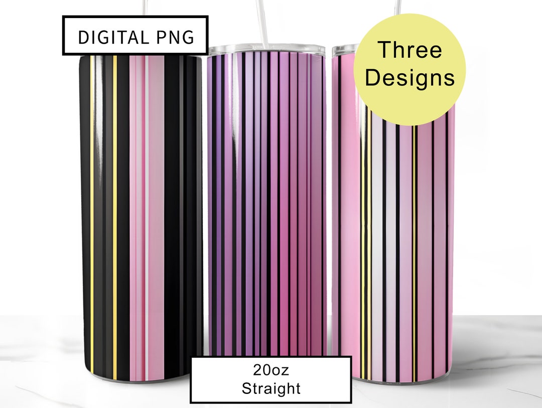 Pink Stripes Sublimation Lines Tumbler Designs Skinny 20 - Etsy
