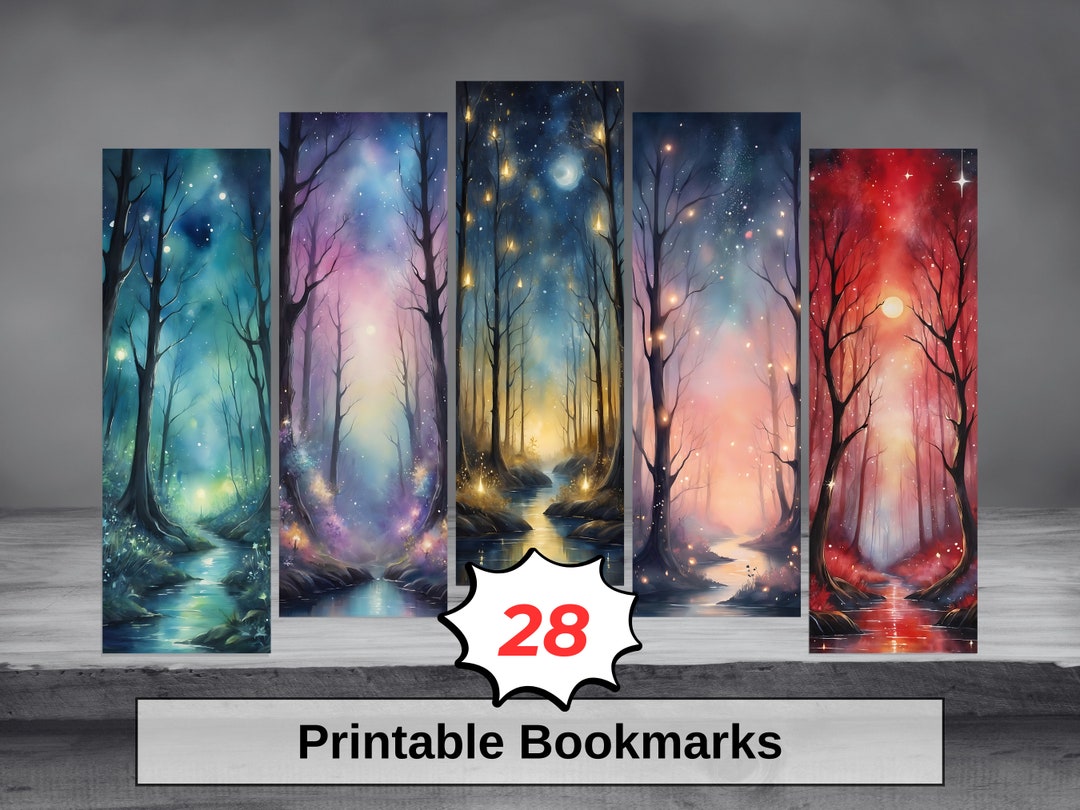 Bookmark Set Printable Bookmarks Mystical Nights Bundle of 28. Print at ...