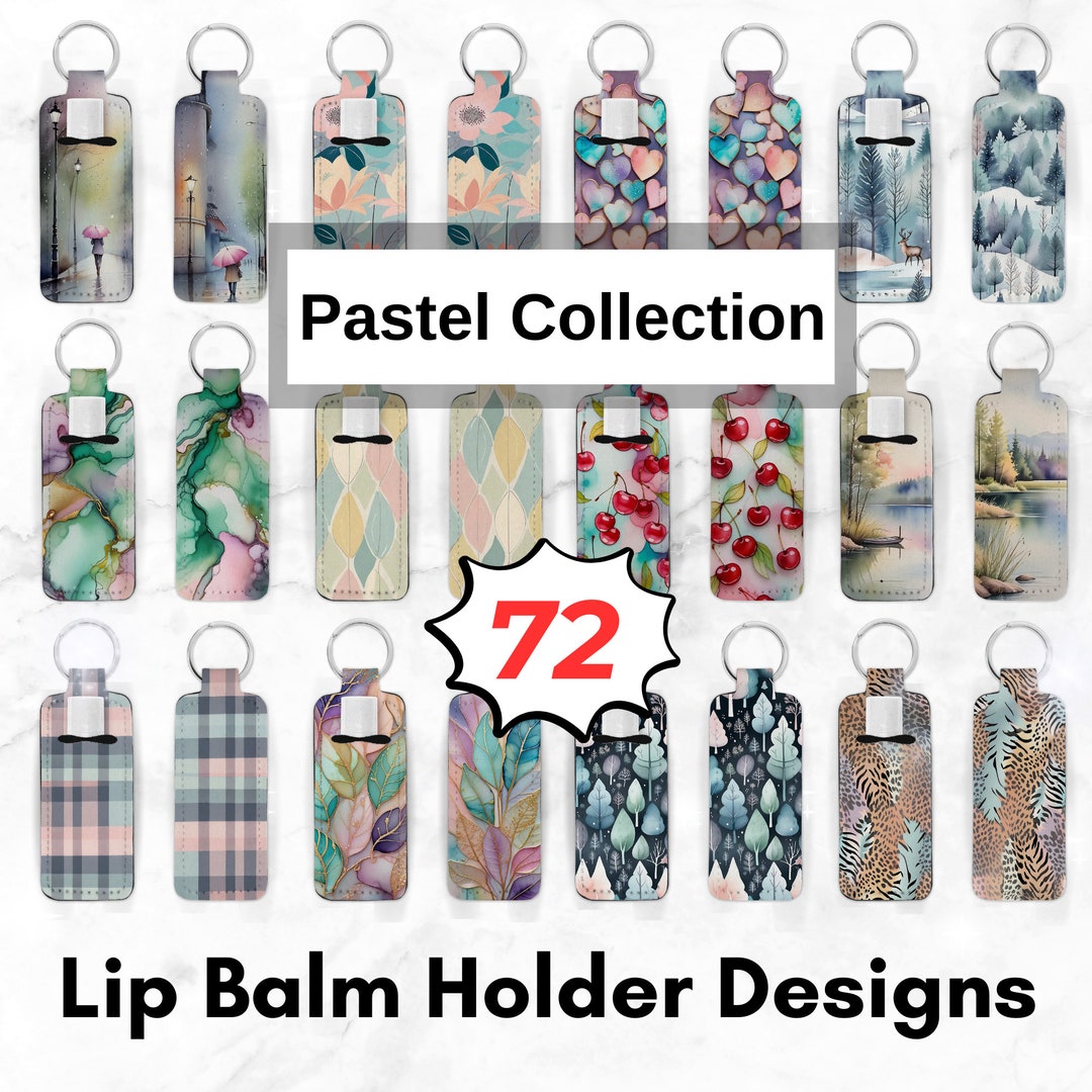 Skinny Lip Balm Holders Designs PNG Bundle 72 Pastel Collection ...