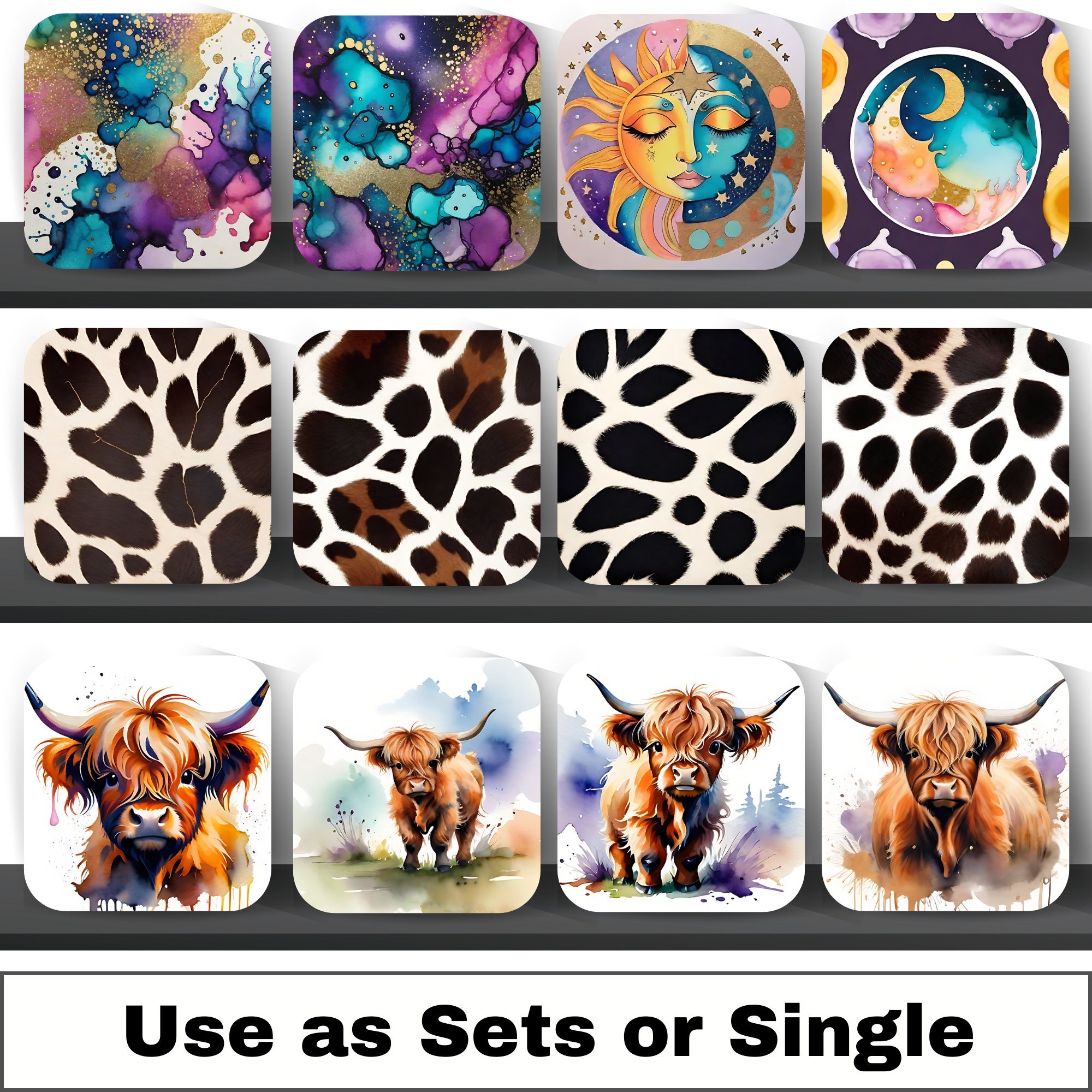Bundle Coasters PNG Designs Square Sublimation Digital Files Coaster ...