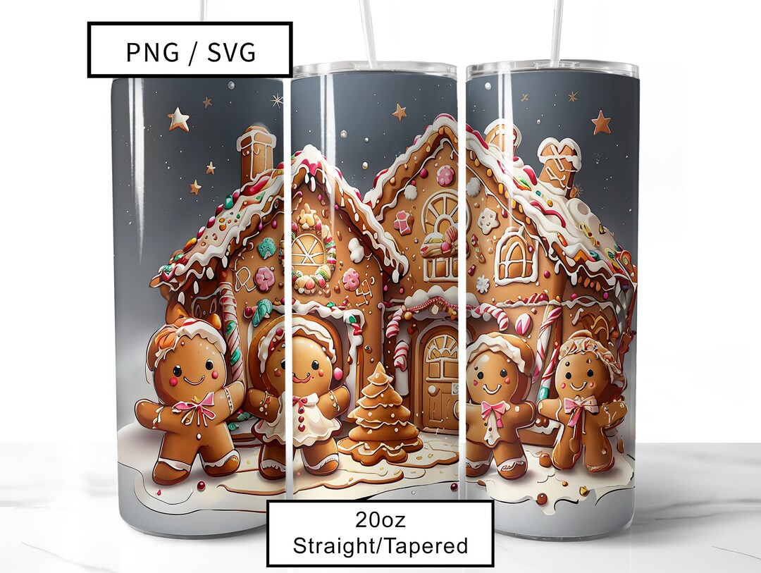 Gingerbread Skinny Christmas Wraps SVG PNG 20oz Straight & Tapered ...