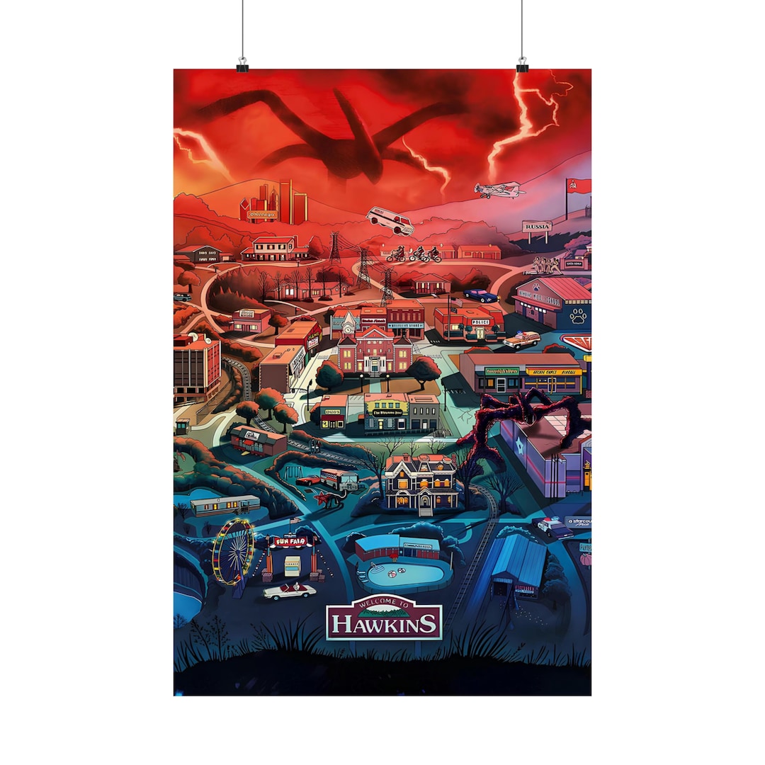 Stranger Things Hawkins Poster Hawkins Map Stranger Things - Etsy
