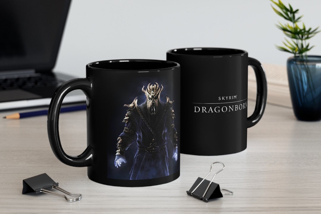 Dragonborn Skyrim Coffee Black Mugskyrim Mug 11 Oz Skyrim - Etsy