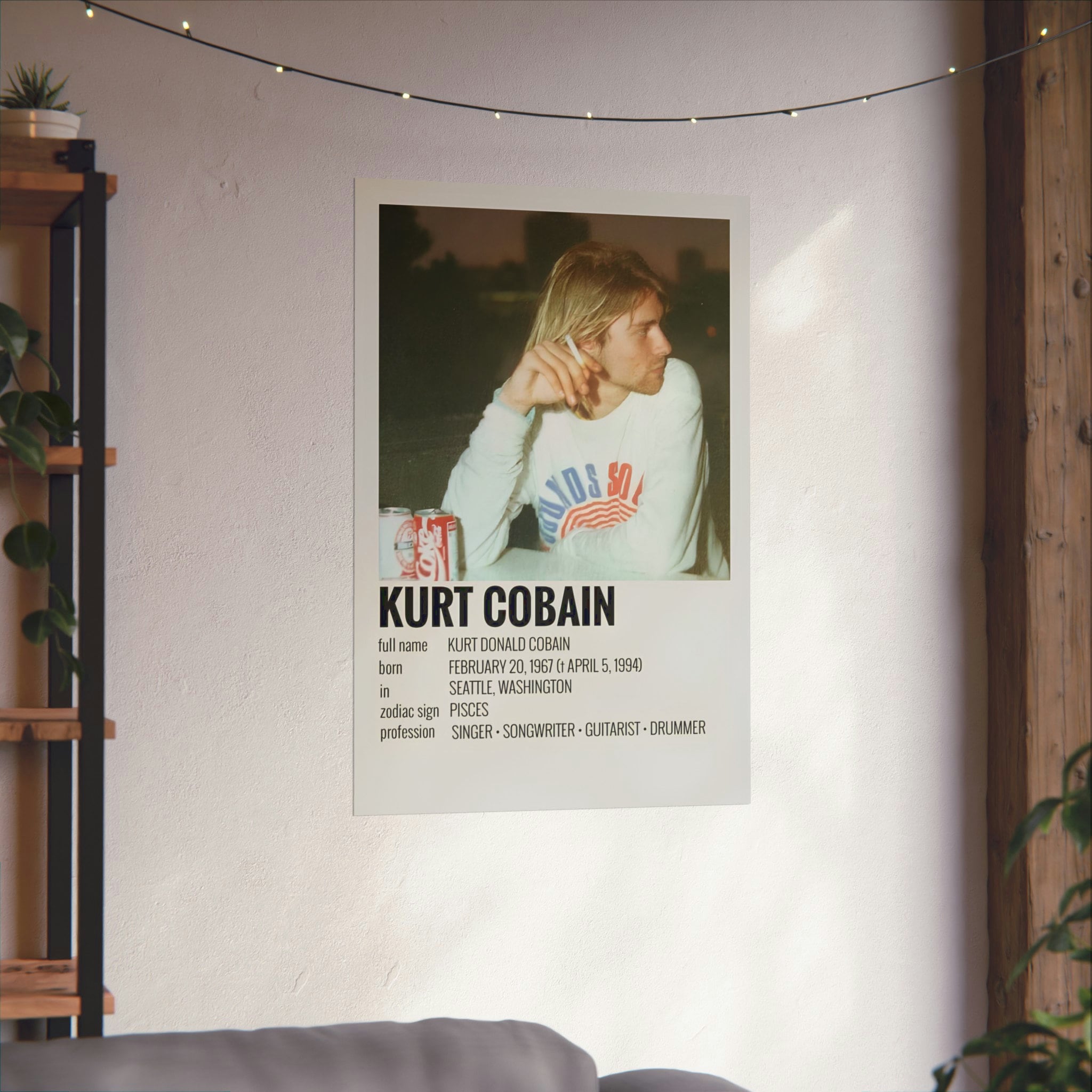 Kurt Cobain Poster Kurt Cobain Nirvana Solist Nirvana Poster Vintage ...