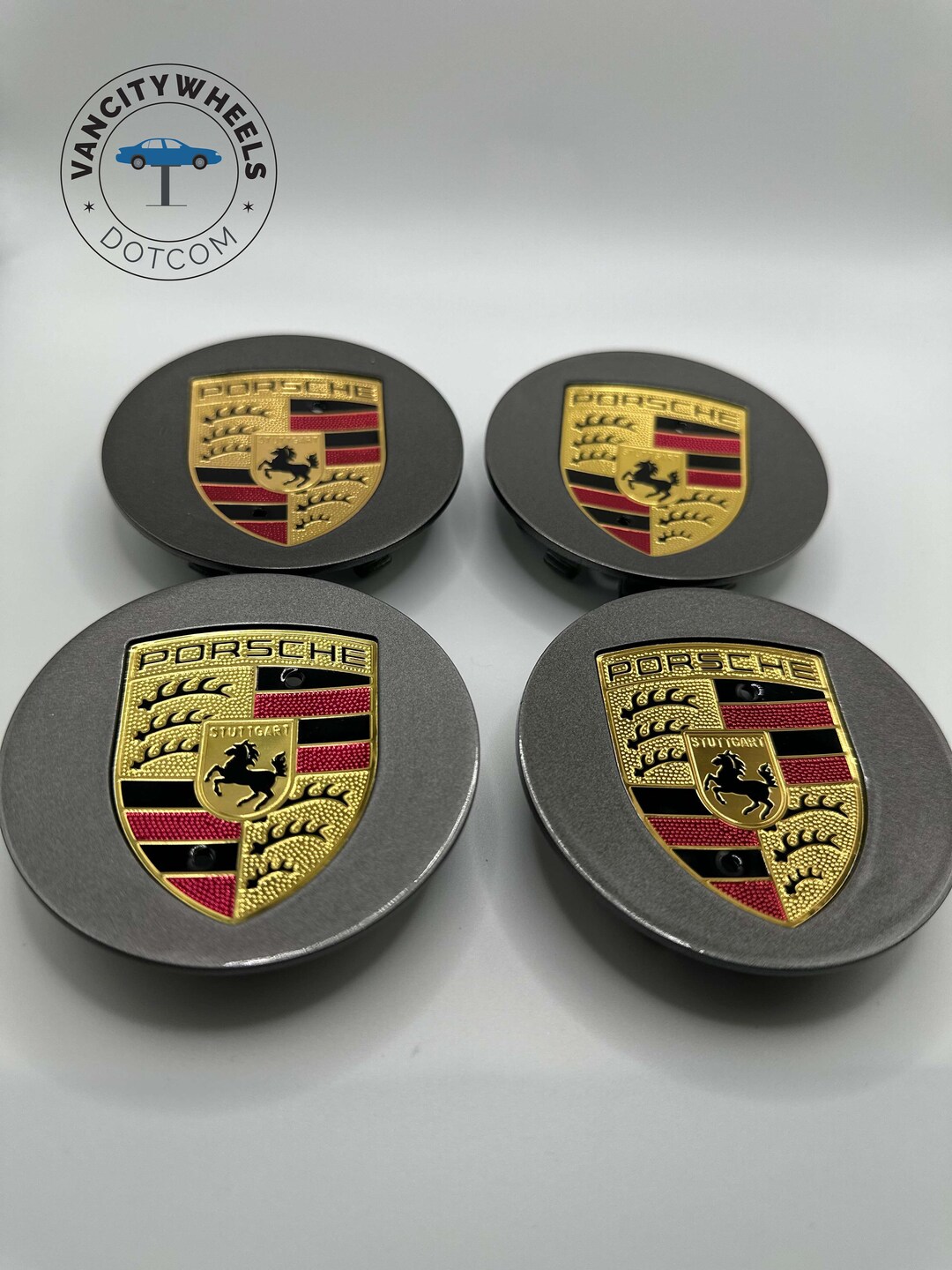 4 Porsche Style Gunmetal Grey Center Caps 911 Carrera 964 993 - Etsy