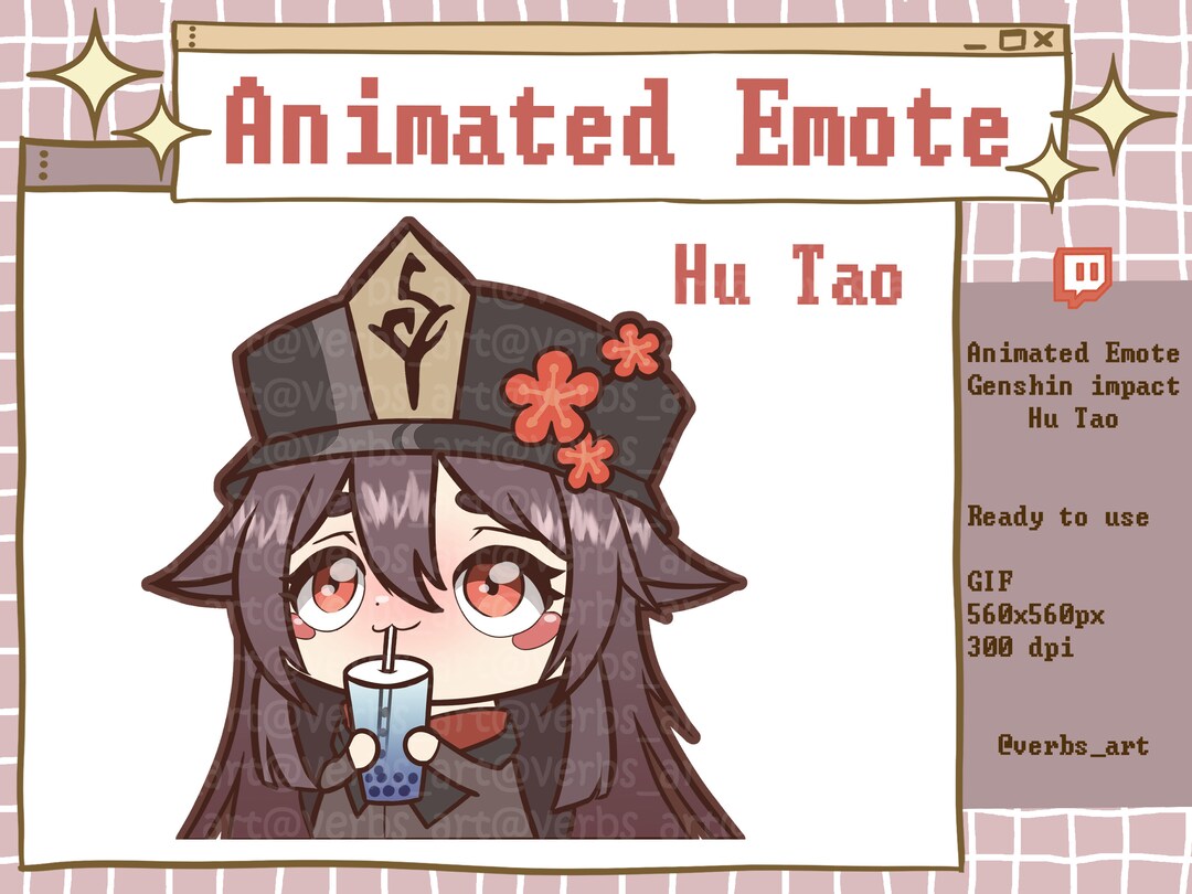 Hu Tao Animated Emote GIF Genshin Impact Cute Chibi Kawaii - Etsy UK