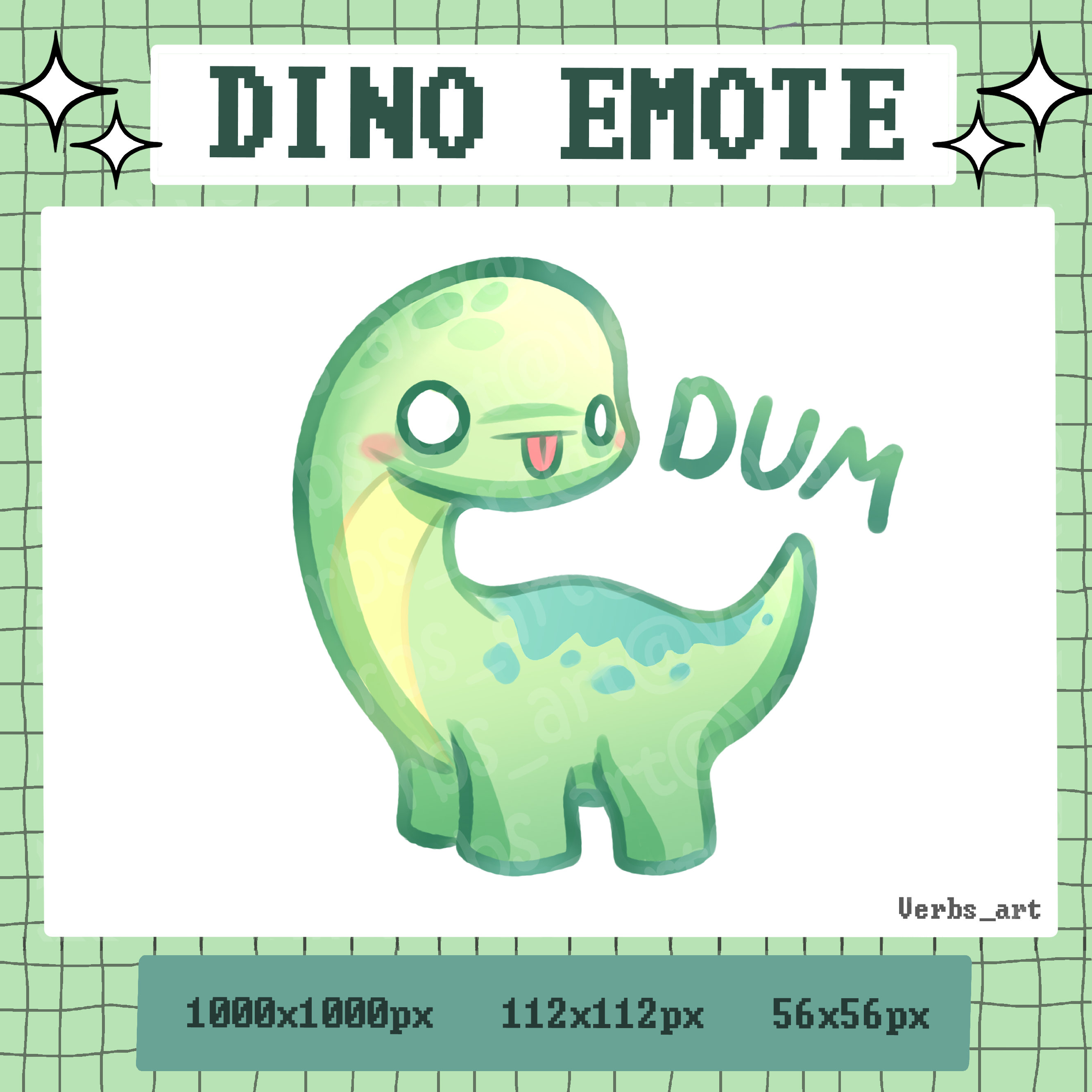 Twitch EMOTE Cute Dino Emotes Dinosaur Chibi Emoticon for Streamers ...