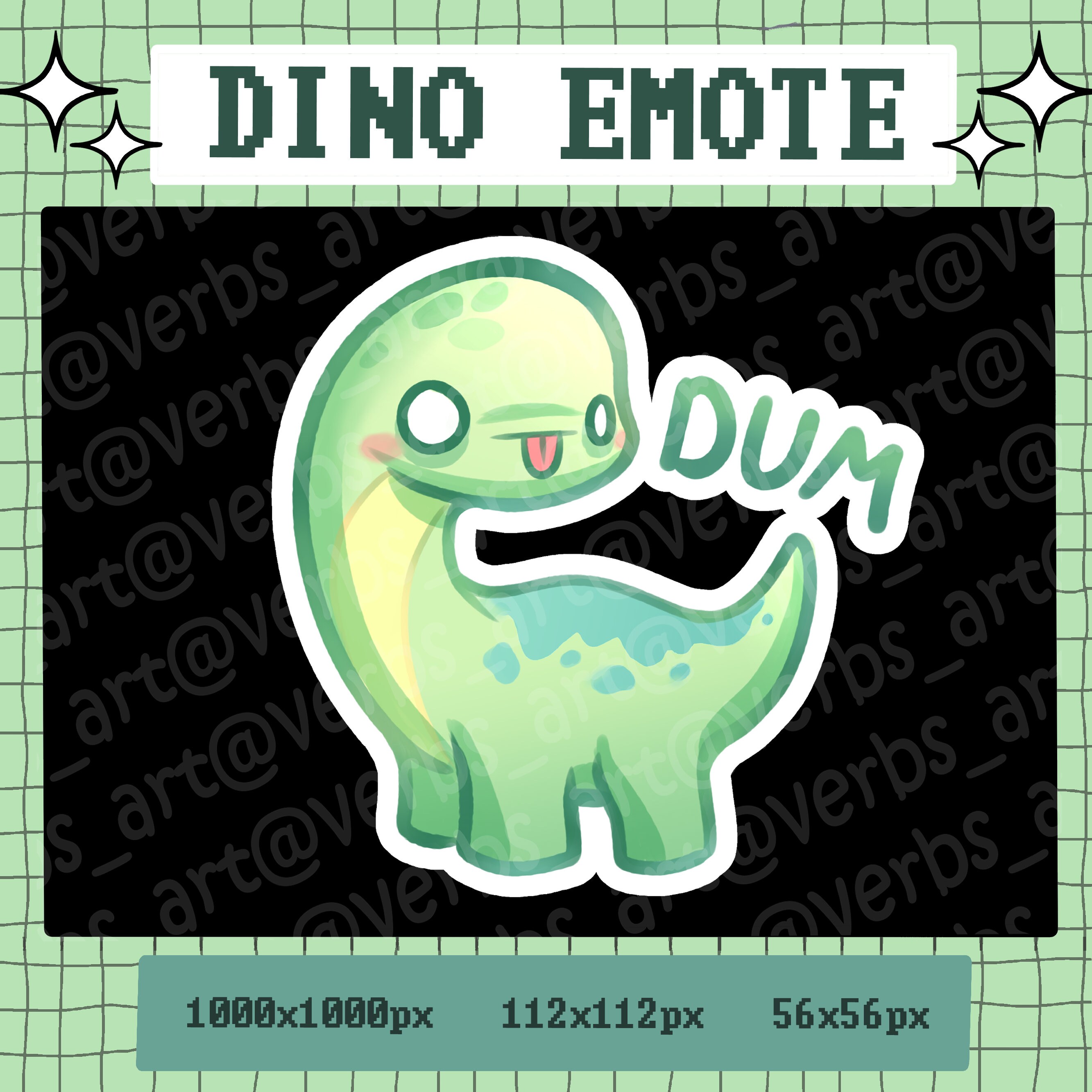 Twitch EMOTE Cute Dino Emotes Dinosaur Chibi Emoticon for Streamers ...