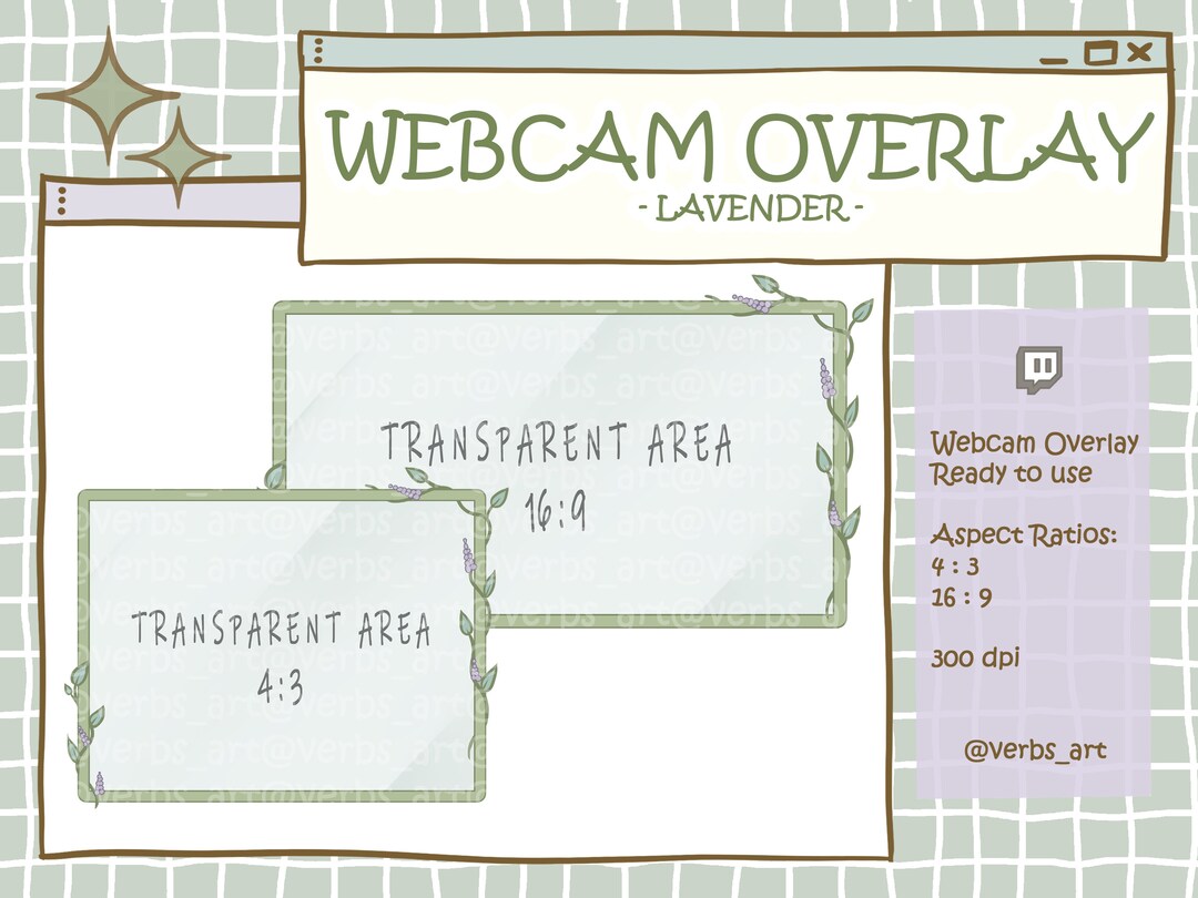 Lavender Webcam Border, Cute Cozy Stream Overlay for Twitch or Youtube ...