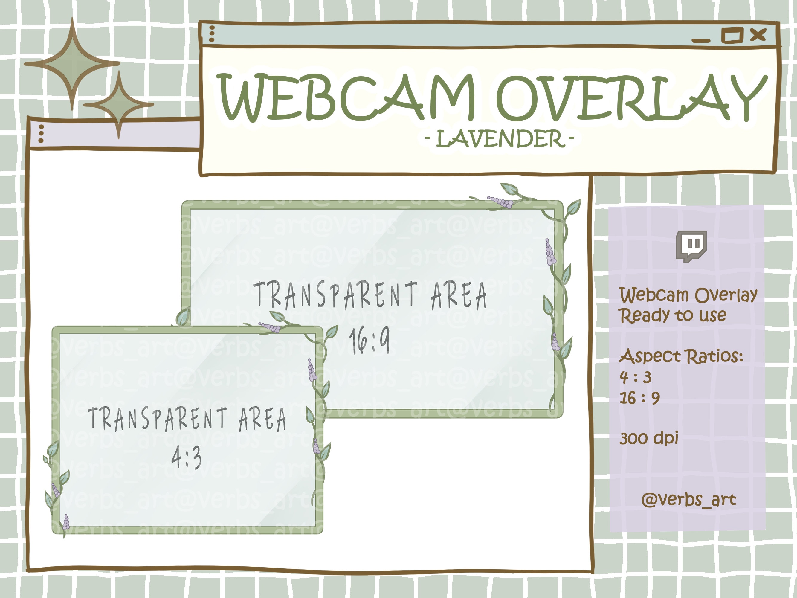 Lavender Webcam Border, Cute Cozy Stream Overlay for Twitch or Youtube ...
