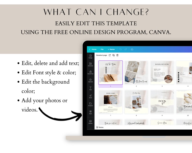 Books Instagram Posts Templates, Canva Templates 25 Bookstagram ...