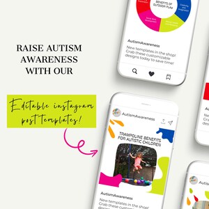 Autism Instagram Posts Templates, Canva Templates | 41 Autism Awareness ...