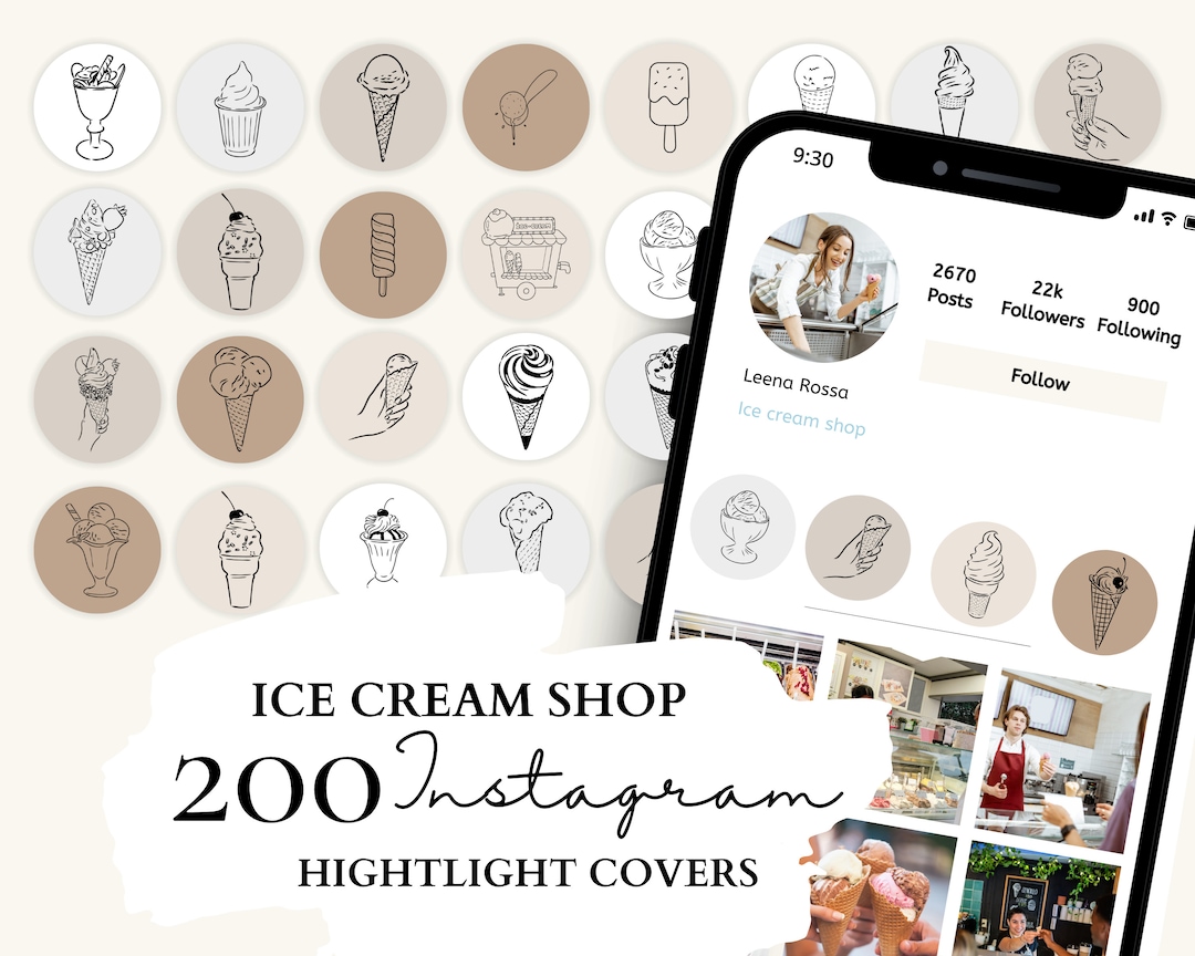 Ice Cream Shop Instagram Highlight Covers | Ice Cream Icons | 40 Ice ...