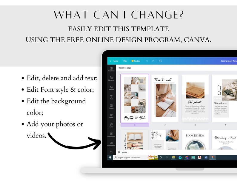 Books Instagram Story Templates, Canva Templates | 35 Bookstagram ...
