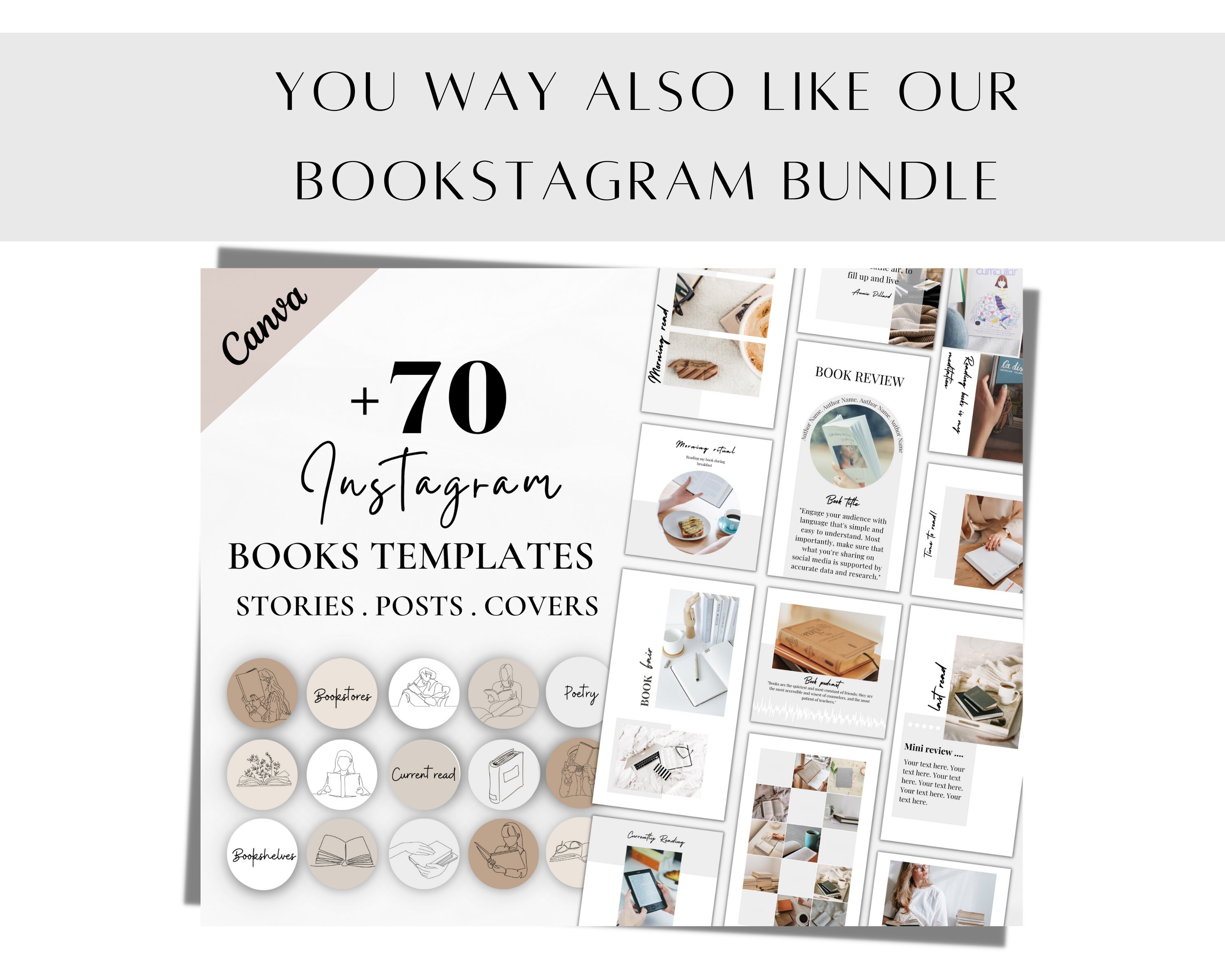 Books Instagram Story Templates, Canva Templates | 35 Bookstagram ...