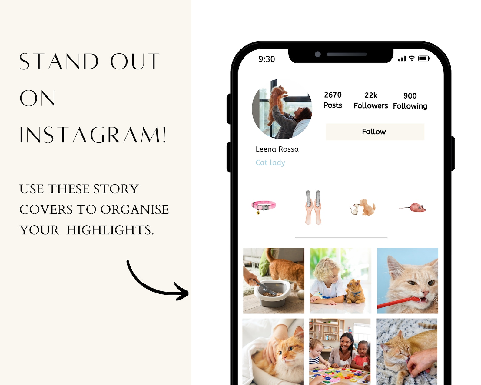 Cats Instagram Highlight Covers | Watercolor Cats Icons | 35 Watercolor ...