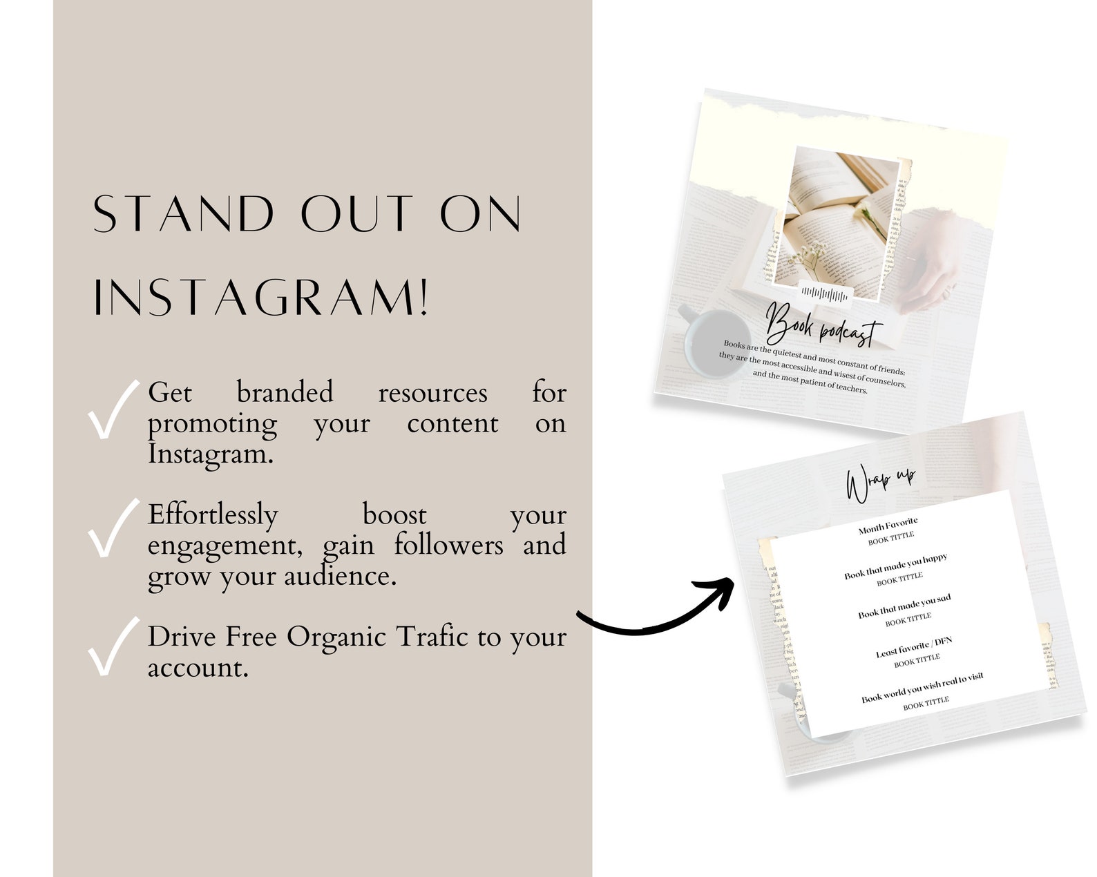 Books Instagram Posts Templates, Canva Templates 25 Bookstagram ...