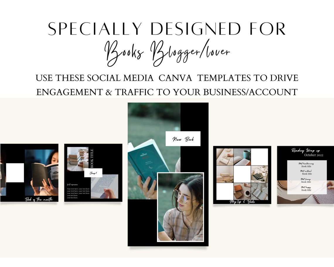 Books Instagram Templates, Canva Templates 70 Bookstagram Minimalist ...