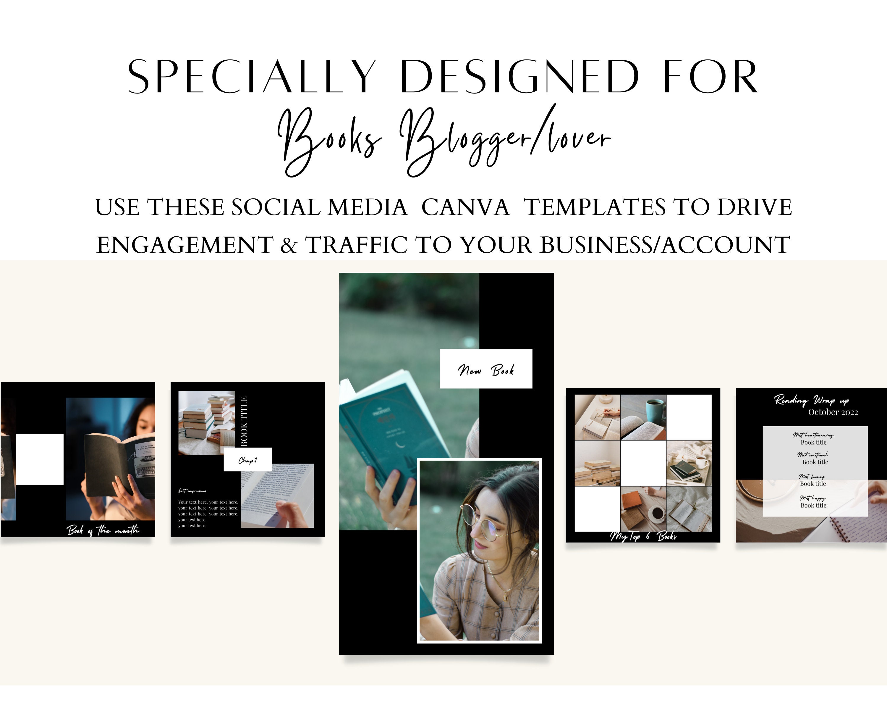 Books Instagram Templates, Canva Templates | +70 Bookstagram Minimalist ...