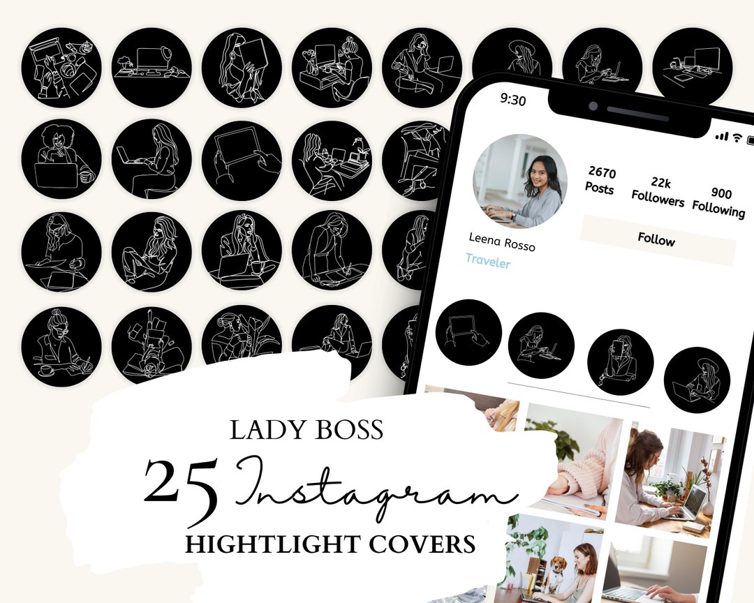 Lady Boss Instagram Highlight Covers, Working Woman Icons | Lady Boss ...