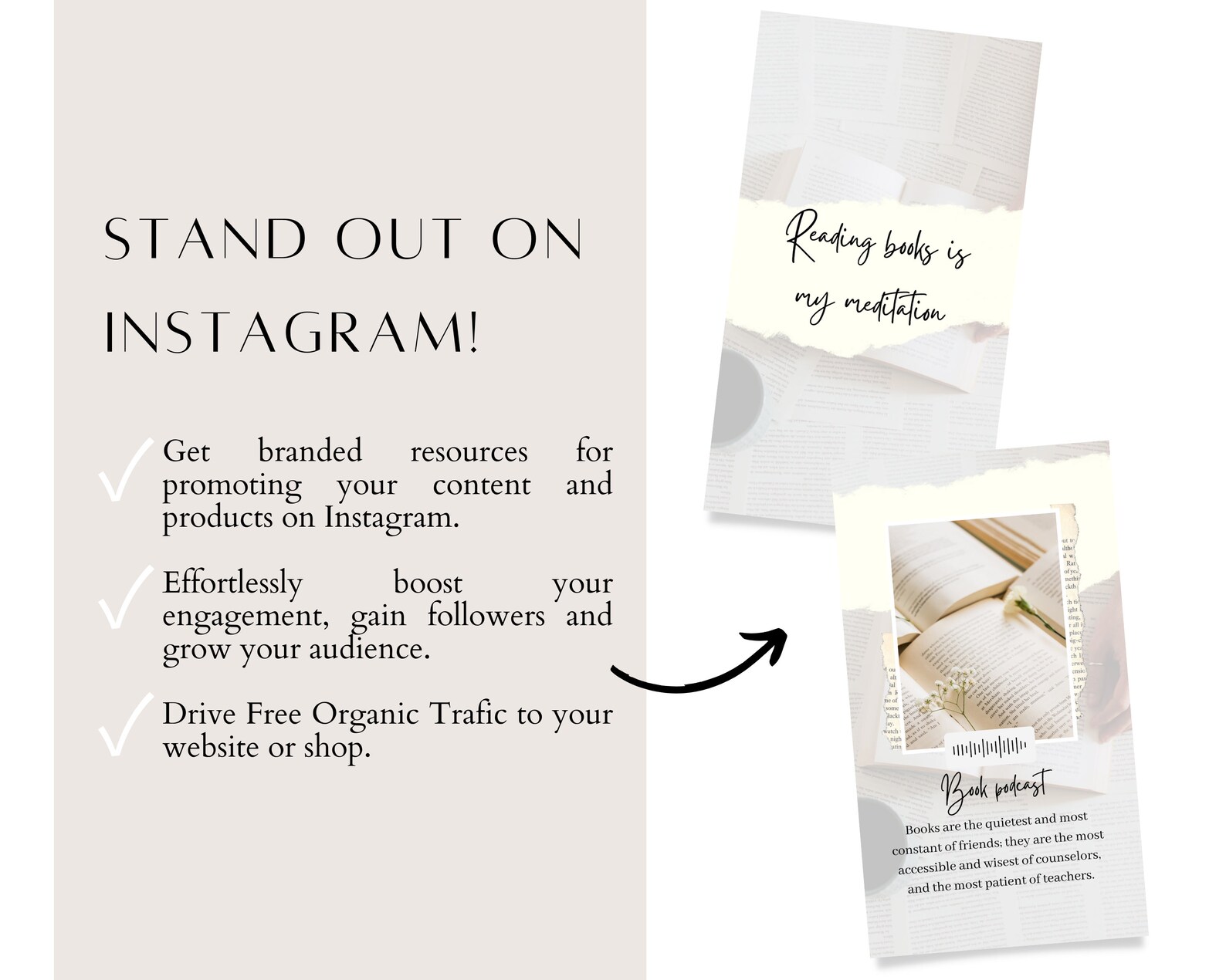 Books Instagram Templates, Canva Templates 50 Bookstagram Creative ...
