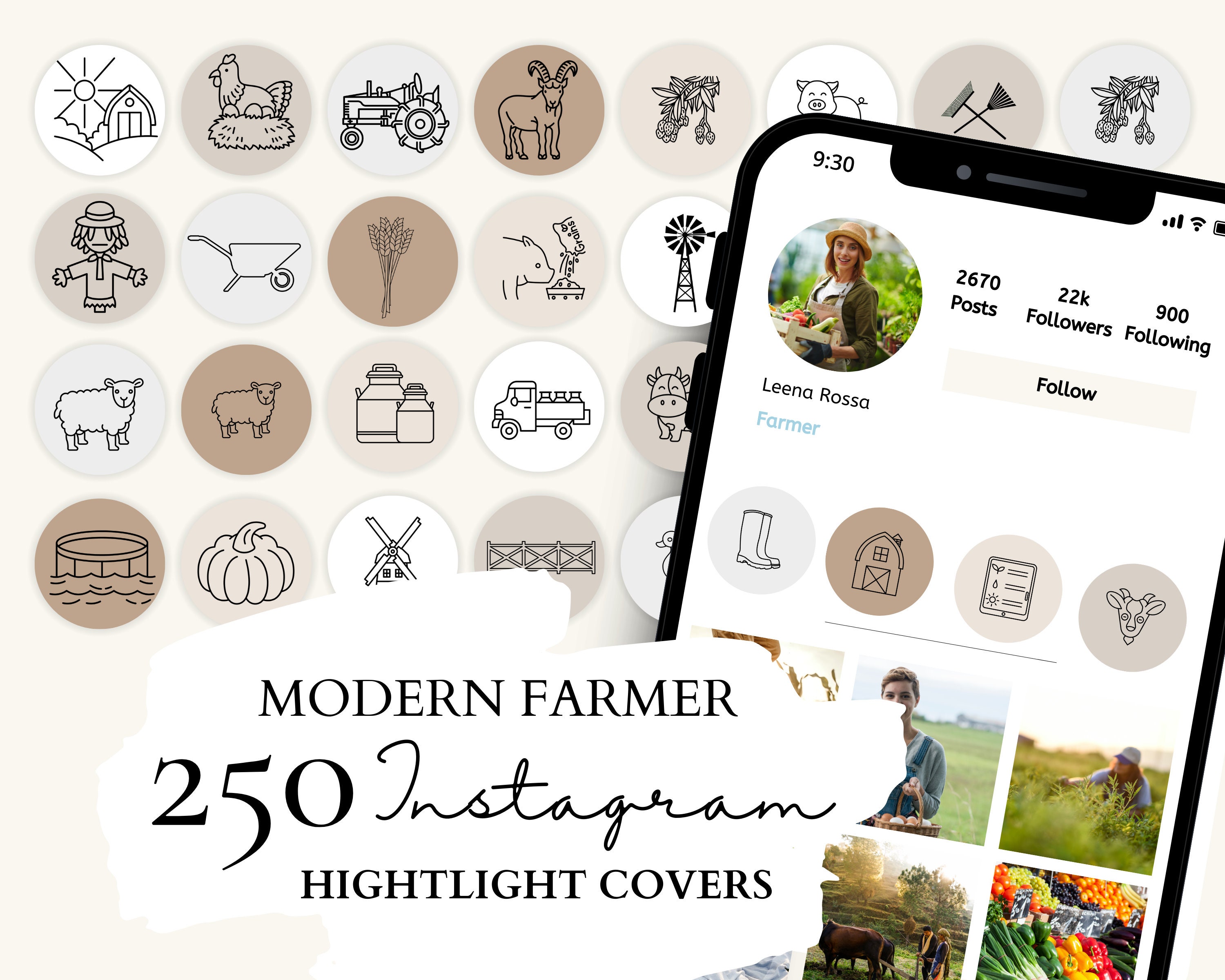 Modern Farm Instagram Highlight Covers , Farmer Icons 50 Modern Farm ...