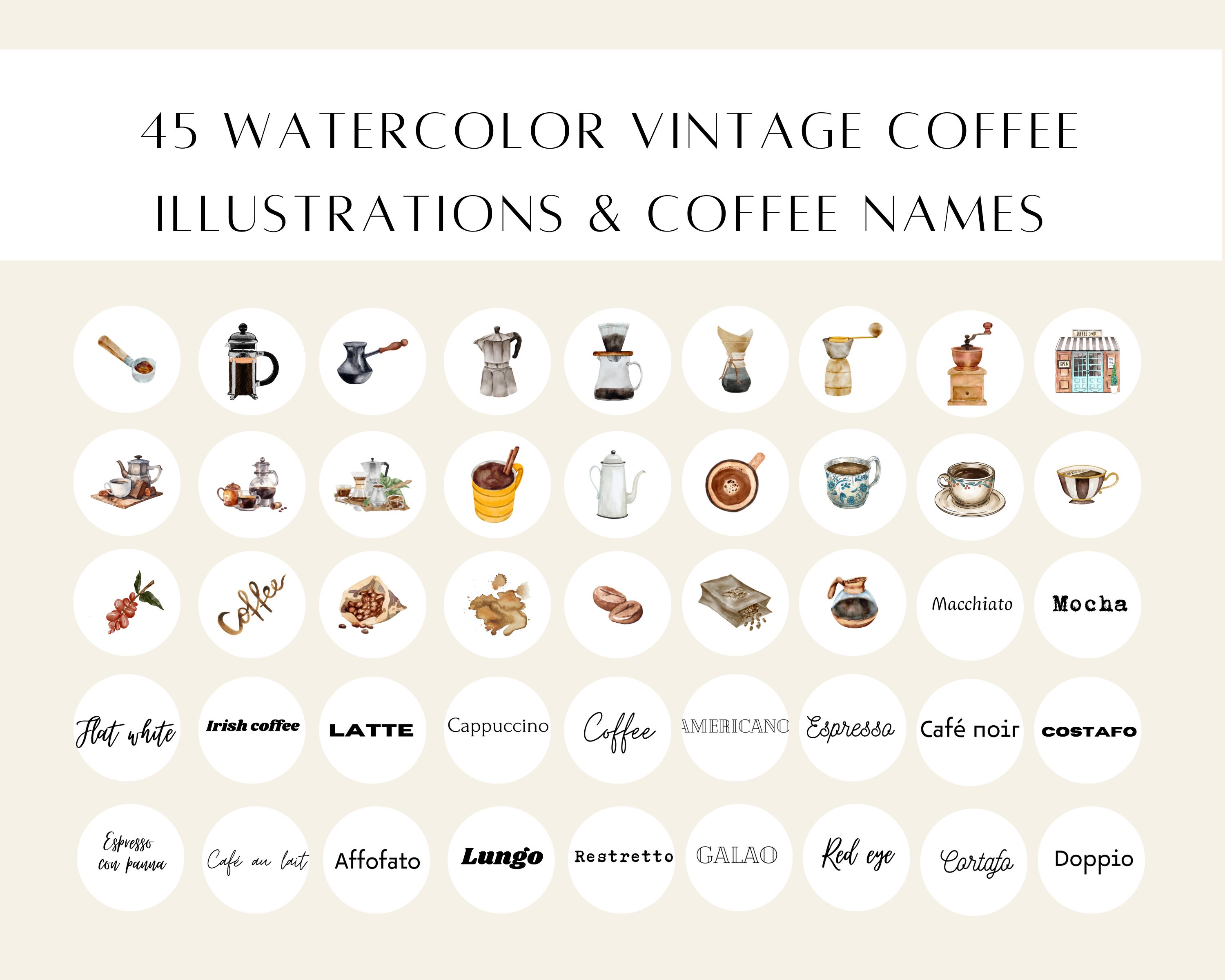 Coffee Instagram Highlight Covers, Vintage Coffee Icons | 45 Vintage ...