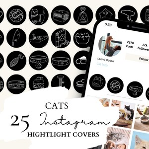 Cats Instagram Highlight Covers | Cats Icons | 25 Cats White ...