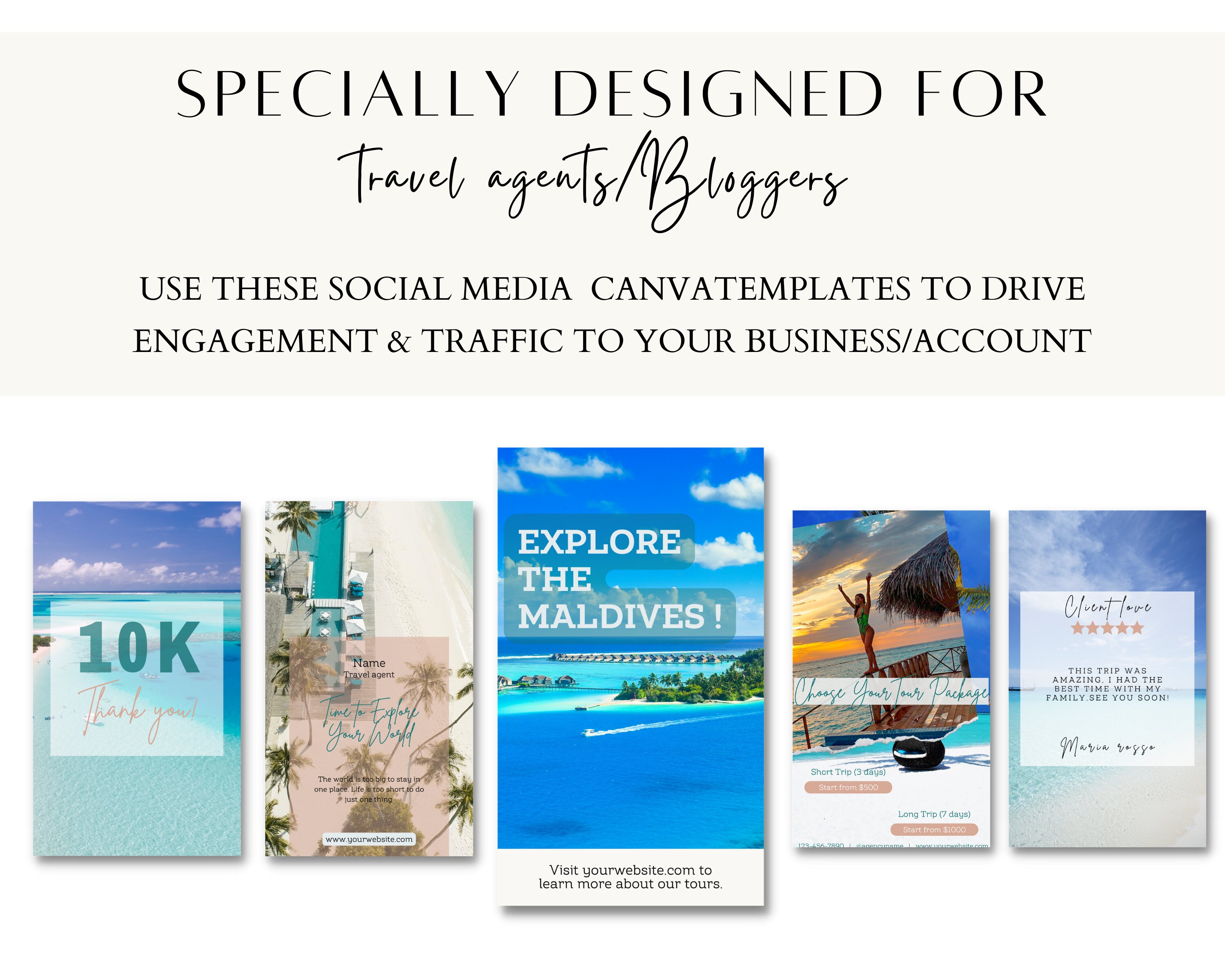 Travel Agent Instagram Story Templates| Canva Templates | 80 Travel ...