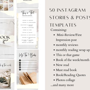 Books Instagram Templates, Canva Templates | +50 Bookstagram Creative ...