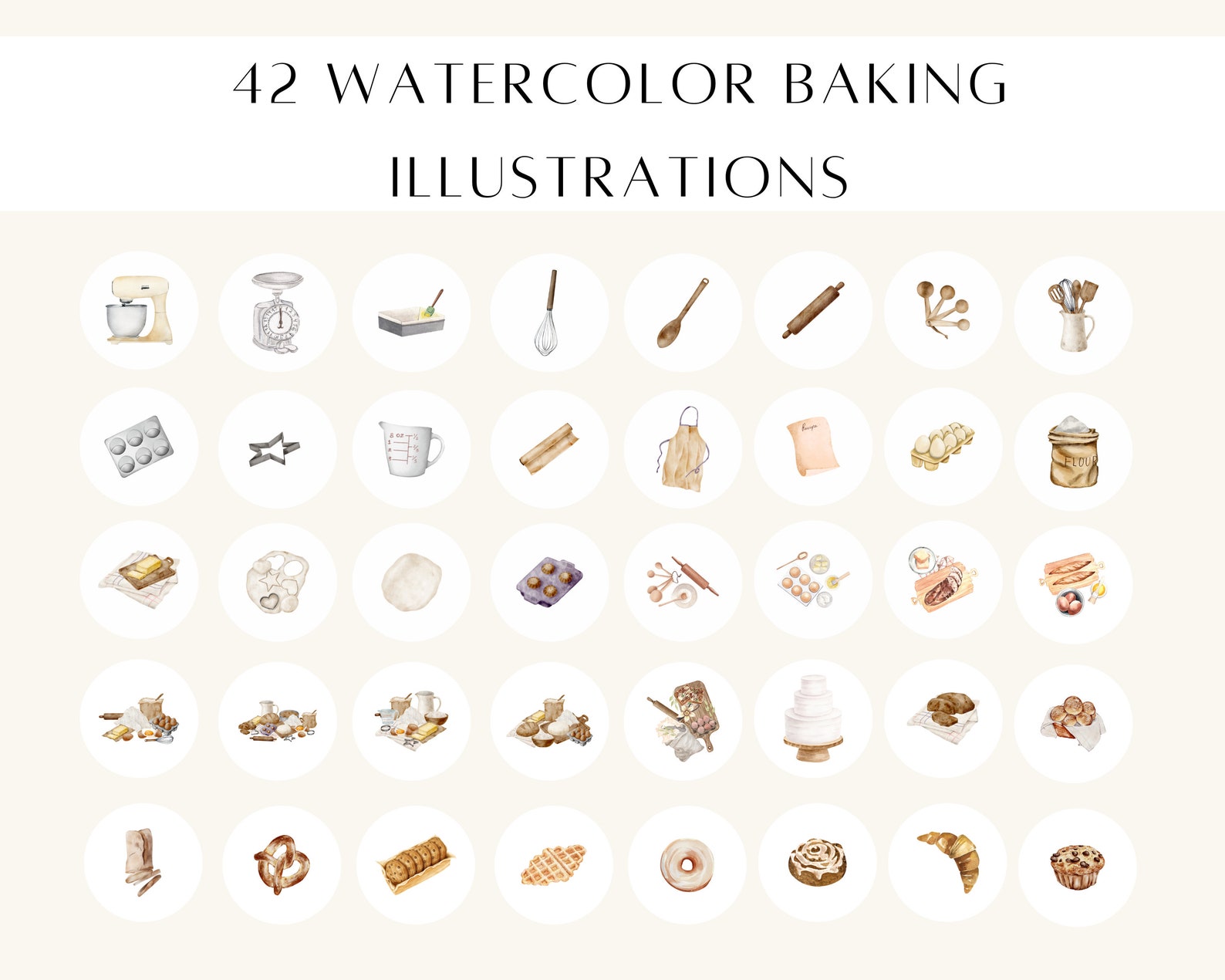 Baking Instagram Highlight Covers I Bakery Icons | 42 Baking Watercolor ...
