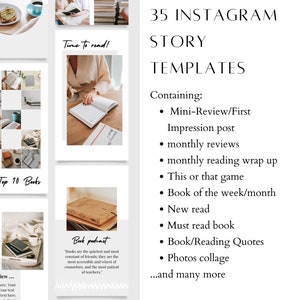 Books Instagram Story Templates, Canva Templates | 35 Bookstagram ...