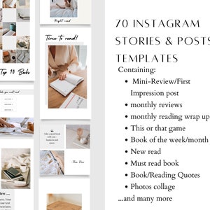 Books Instagram Templates, Canva Templates | +70 Bookstagram Minimalist ...