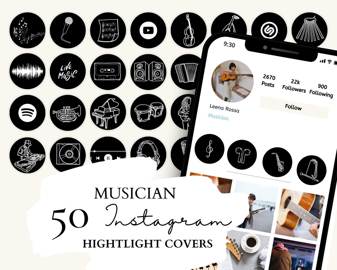 Musician Instagram Highlight Covers | Music Instagram Icons | 50 ...