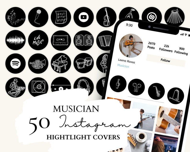 Musician Instagram Highlight Covers | Music Instagram Icons | 50 ...